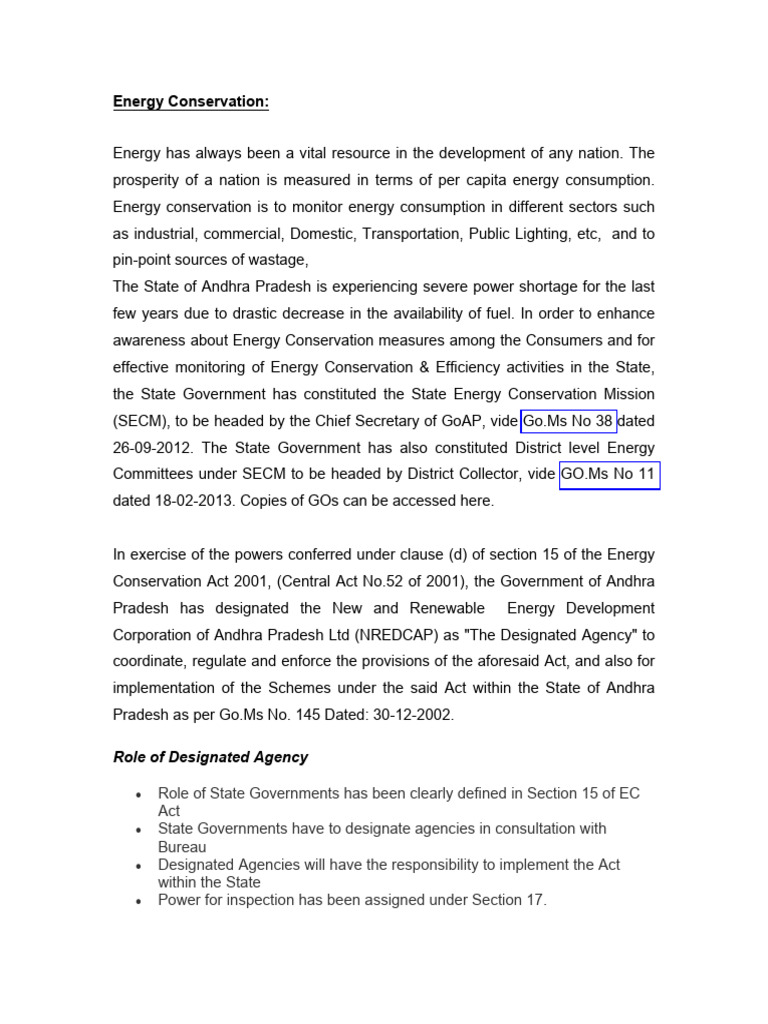 Energy Conservation | PDF
