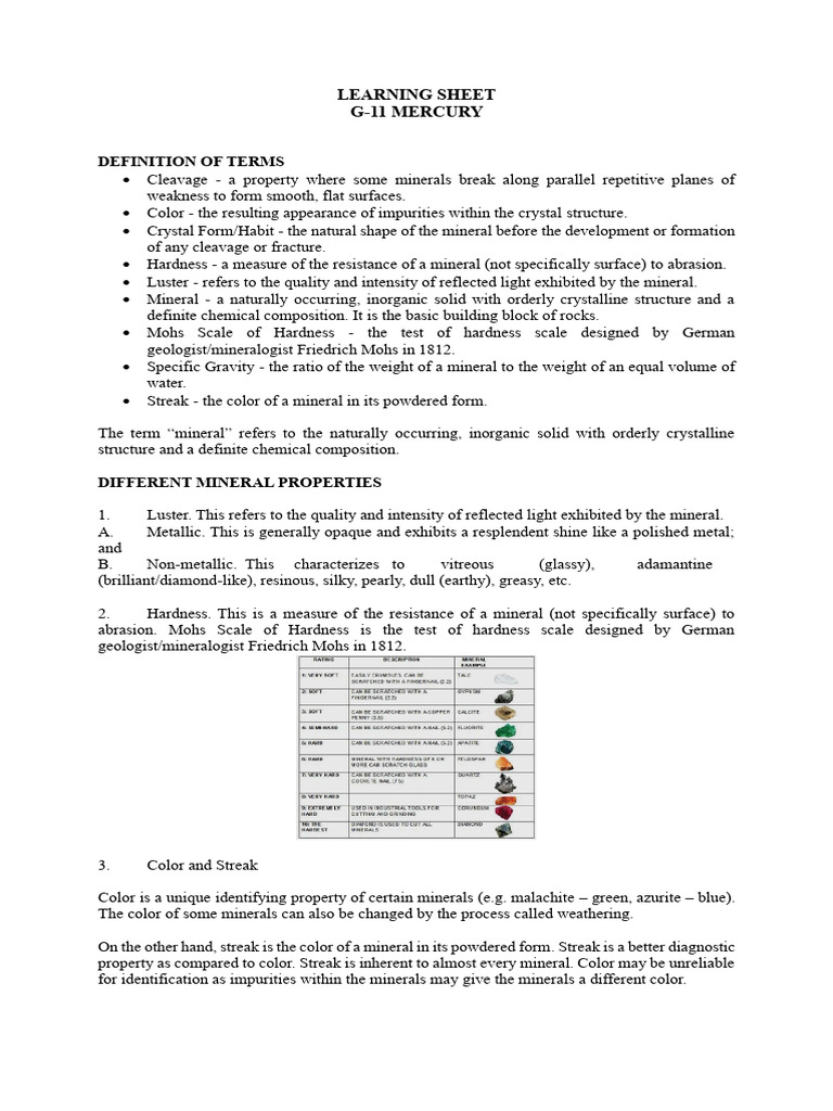 Learning Sheet | PDF