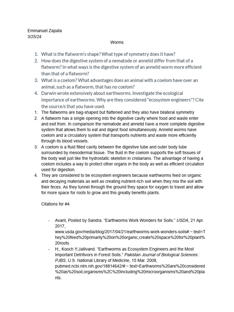 Worksheet Worms | PDF