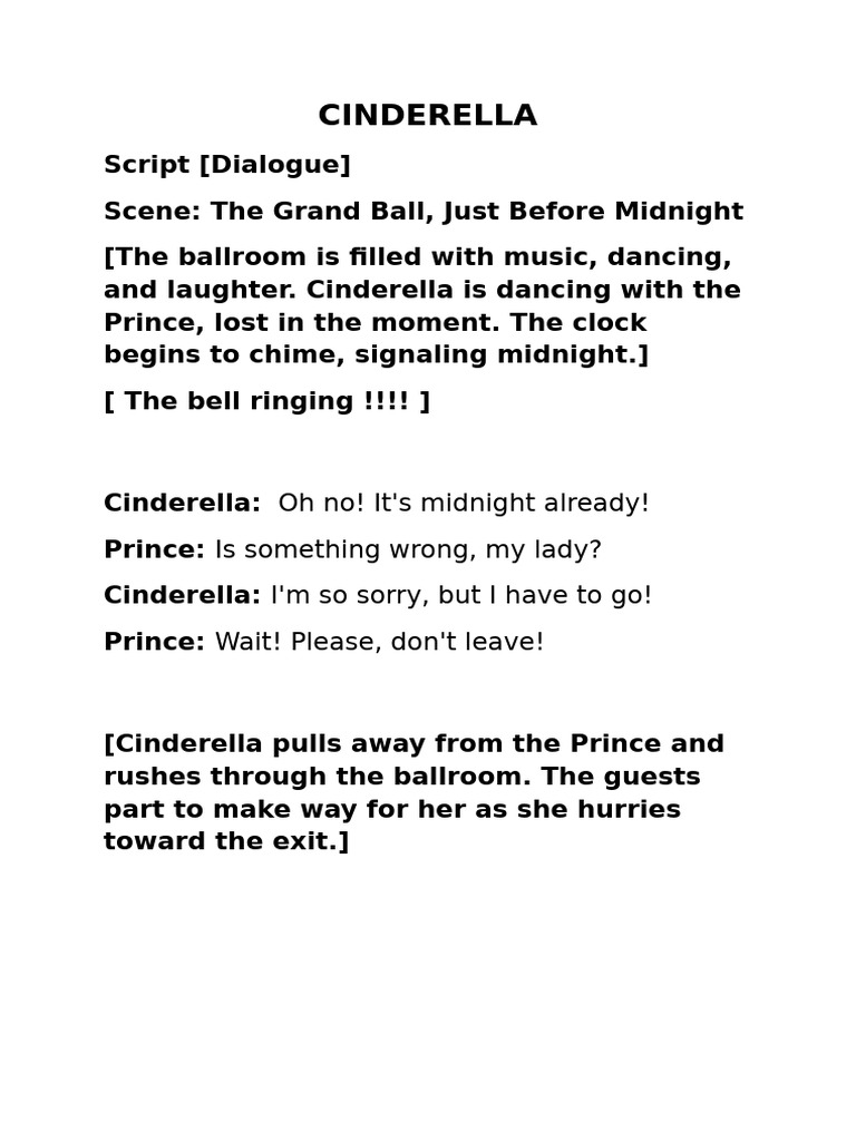 Cinderella - Script Dialogue | PDF