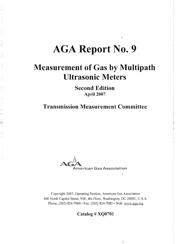 Aga Report No 9 Gas by Multipath Ultra Meters | PDF