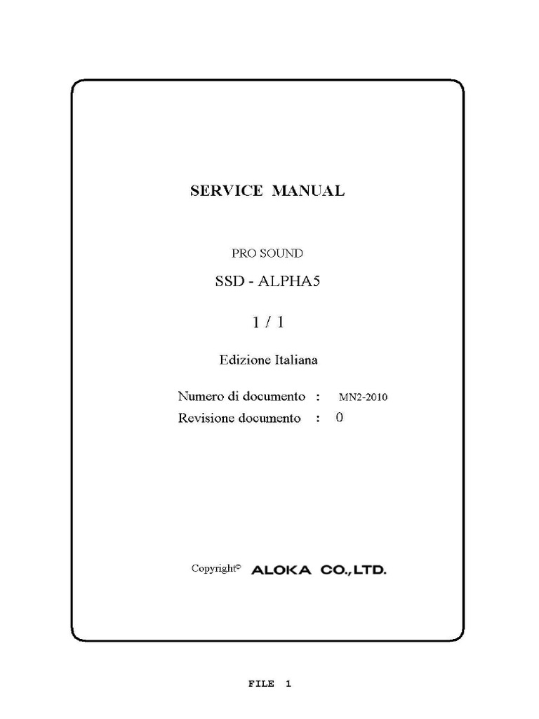 Ecografo SSD Alpha 5 | PDF