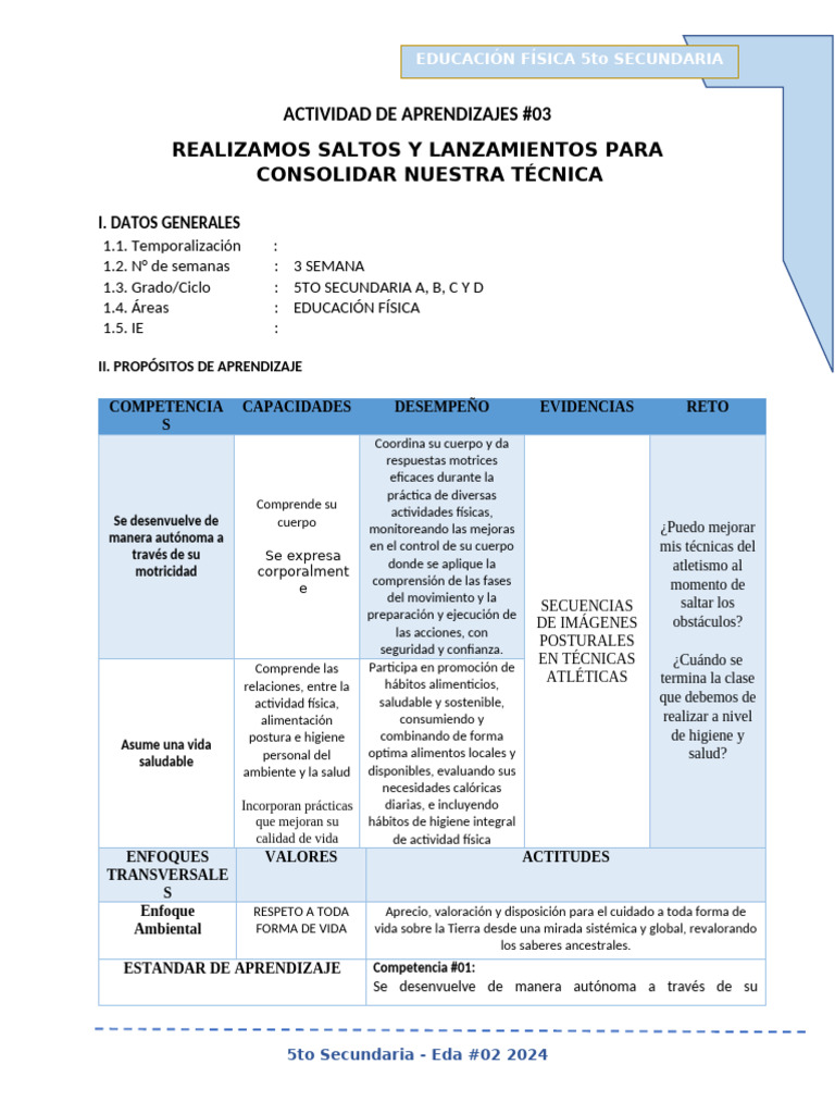 Sesión #03 Eda 2 5to Sec | PDF
