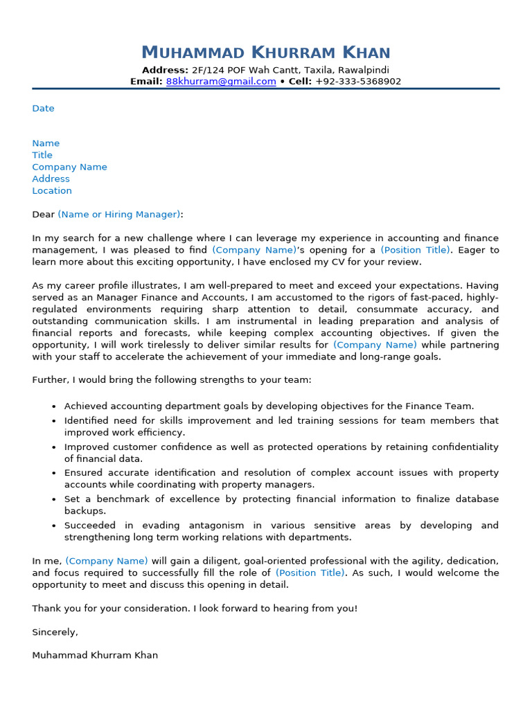 Khurram Cover-Letter | PDF
