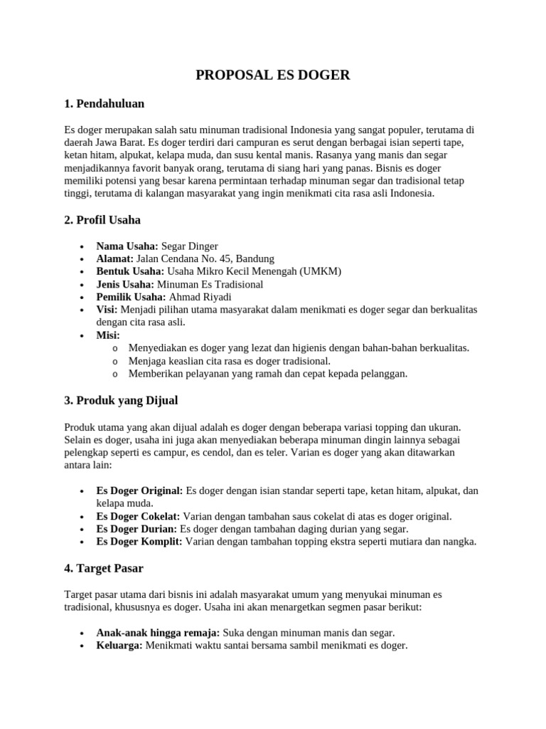 Proposal Es Doger | PDF
