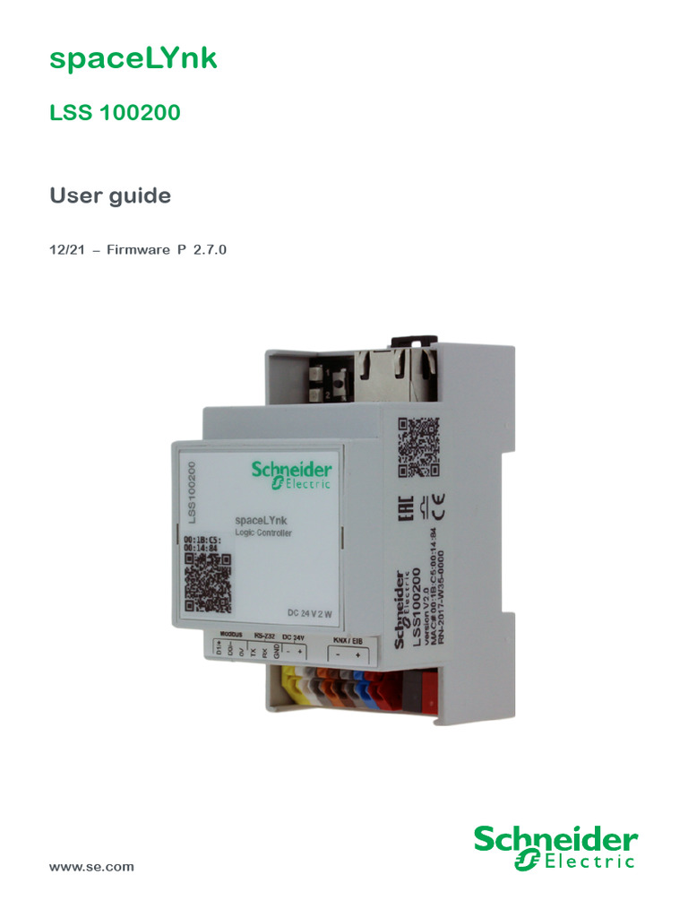 SpaceLYnk (LSS100200) For Firmware 2.7.0 - User Guide (Version P) | PDF