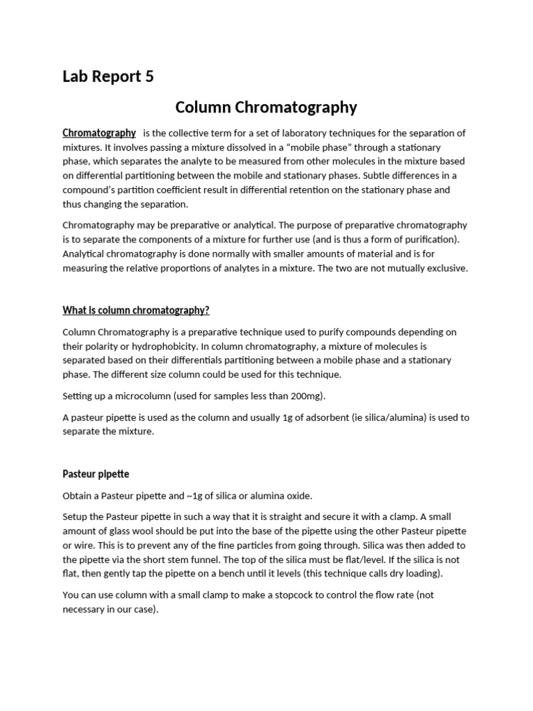 Column Chromatography | PDF