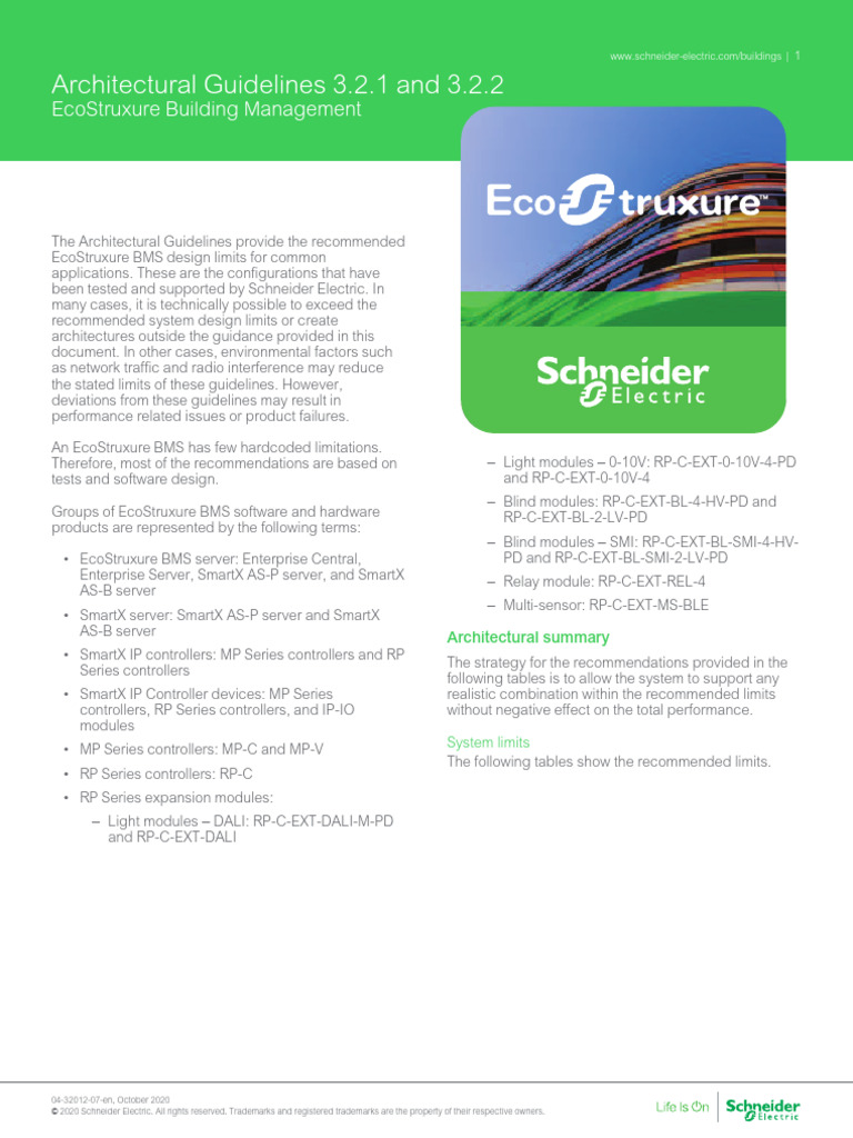 Architectural Guidelines 3.2.1 and 3.2.2 - EcoStruxure Building ...