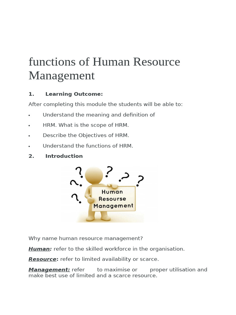 Introduction To HRM | PDF