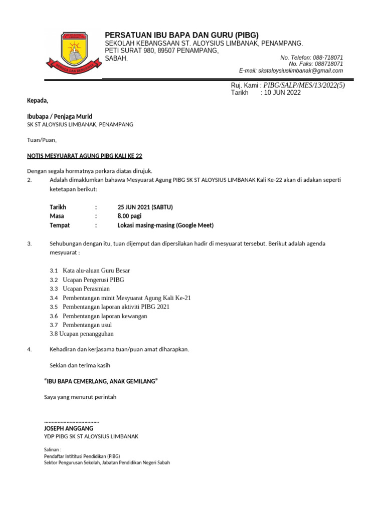 Jemputan Ibubapa | PDF