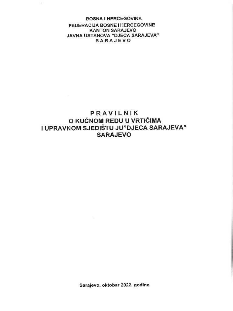 Pravilnik za vrtice | PDF