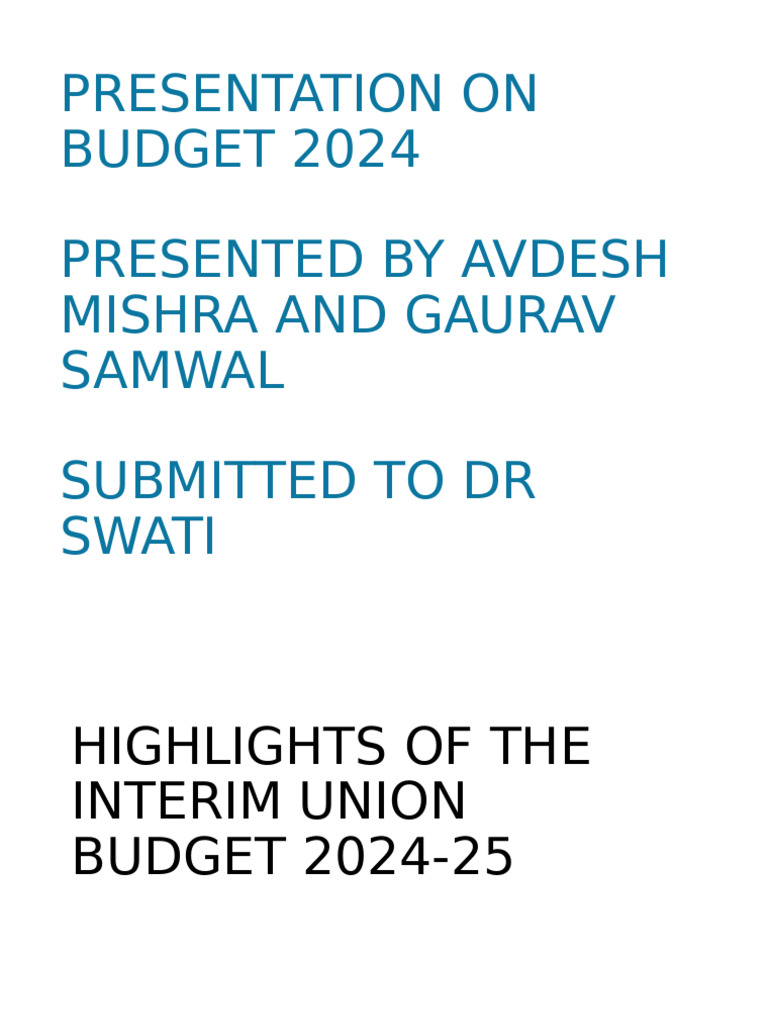 Budget 2024 | PDF