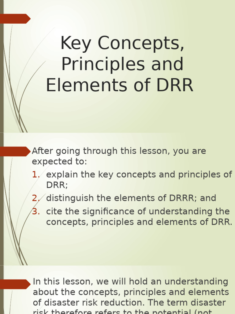 Key Concepts Principles and Elements of DRR | PDF