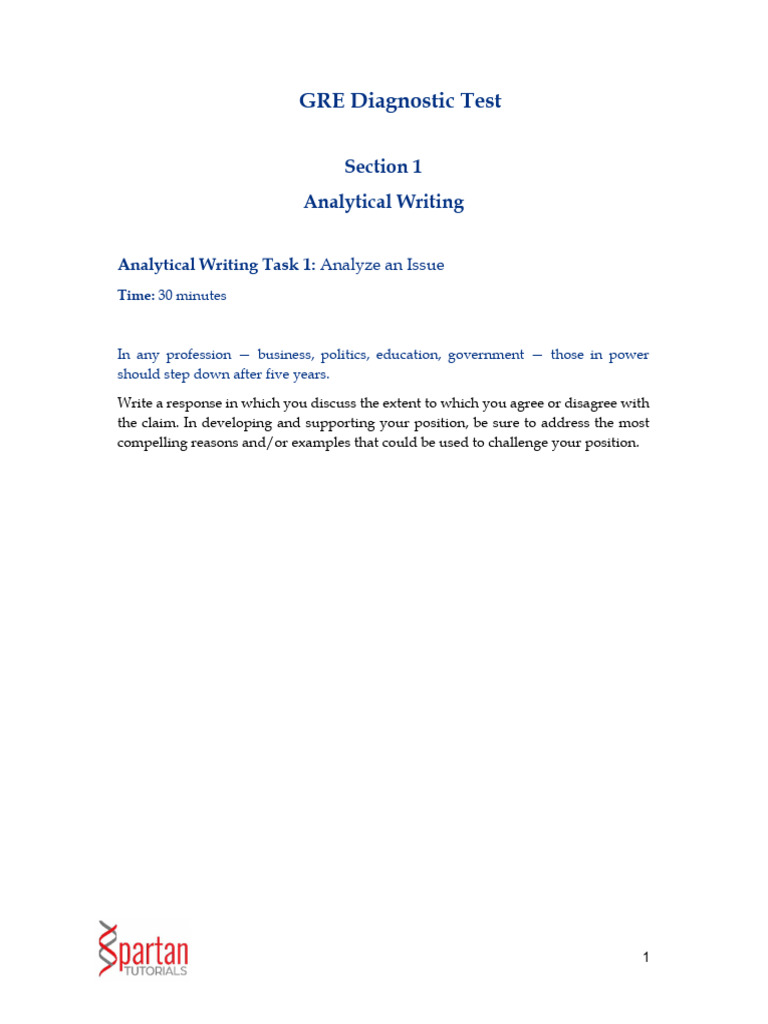 GRE Diagnostic Test | PDF