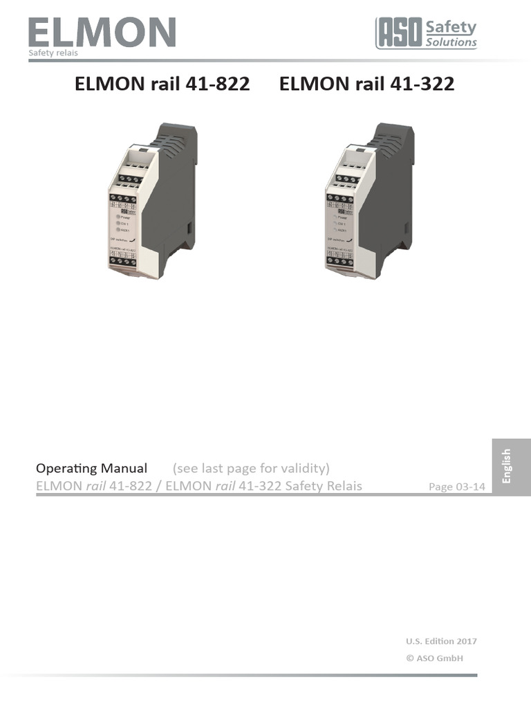 11.DB.17.004 ELMON Rail 41-322 41-822 Manual Rev 03 US | PDF | Relay ...