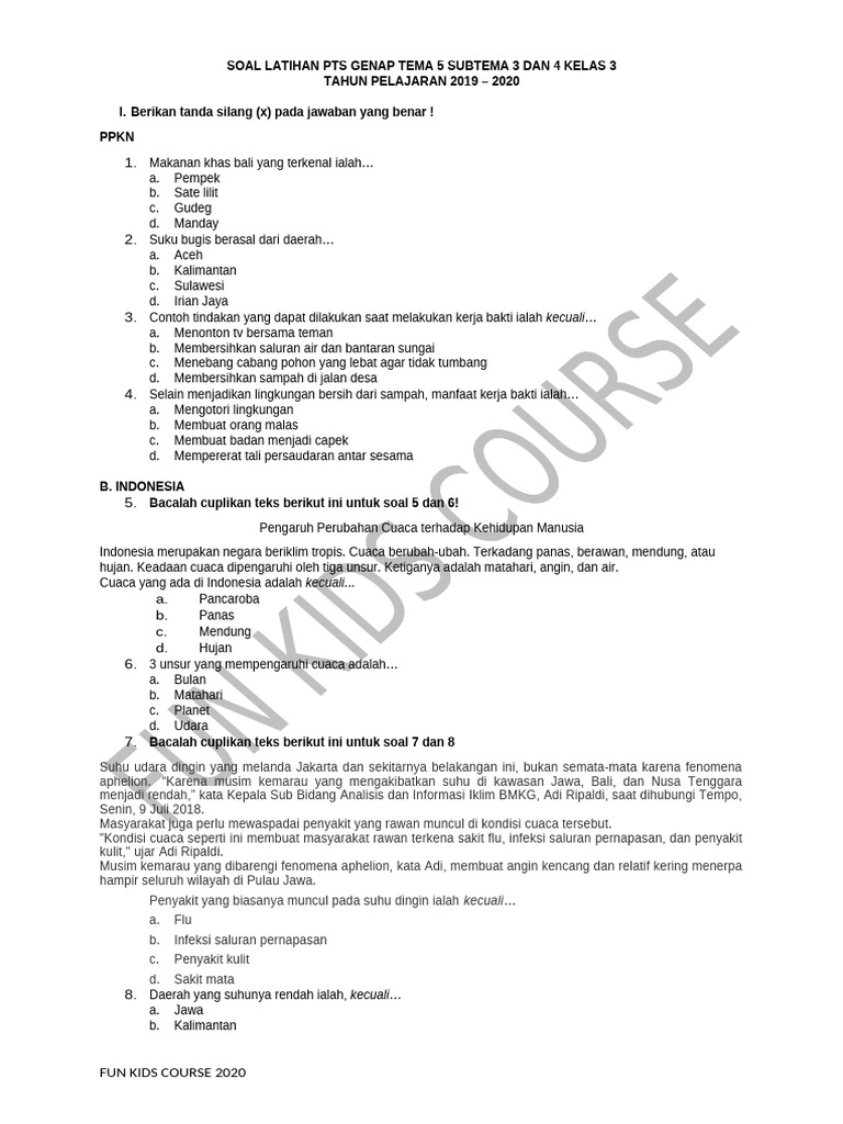 Tema 5 Subtema 3 Dan 4 | PDF