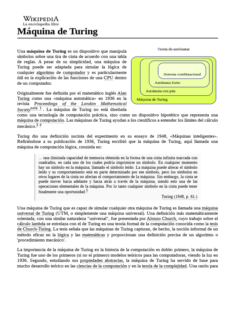 Máquina de Turing | PDF