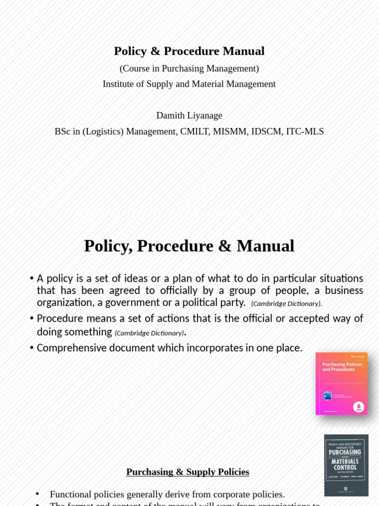 Policy & Procedure Mannual | PDF