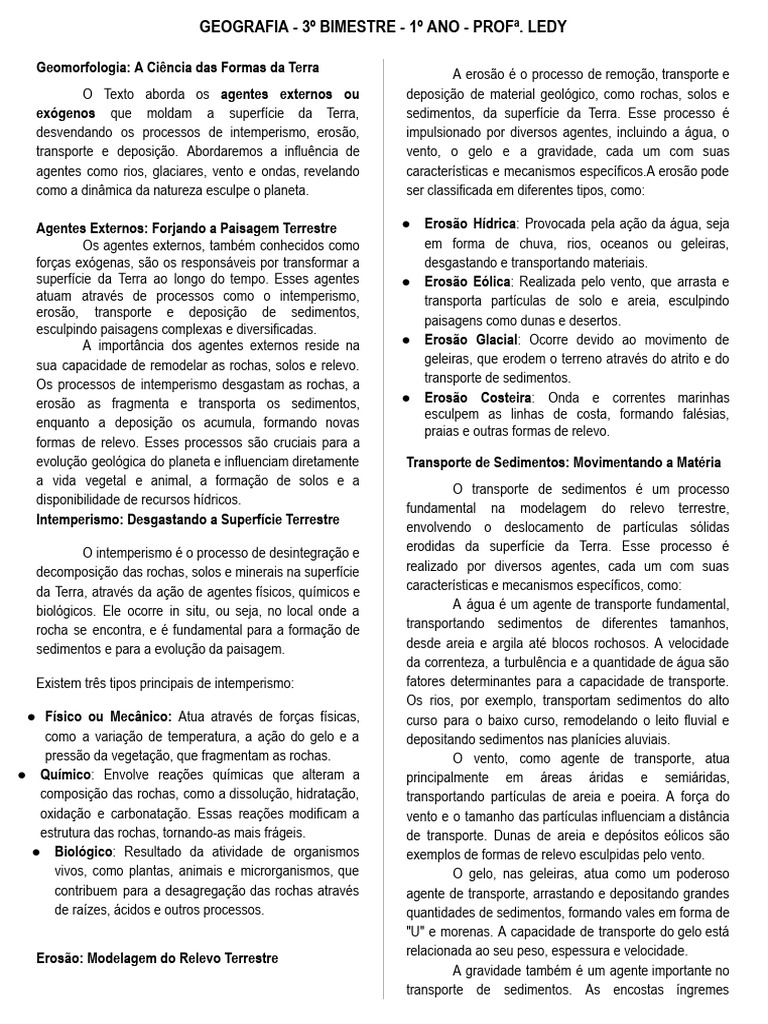 Geomorfologia - A Ciência Das Formas Da Terra | PDF