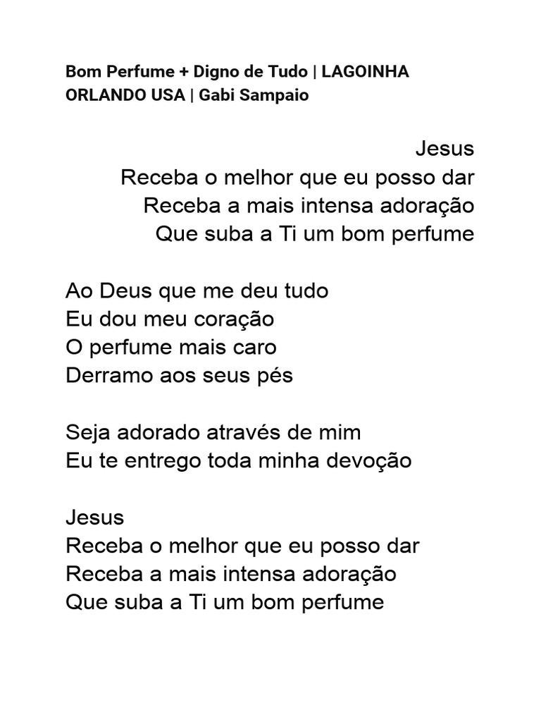 Bom Perfume + Digno de Tudo | PDF