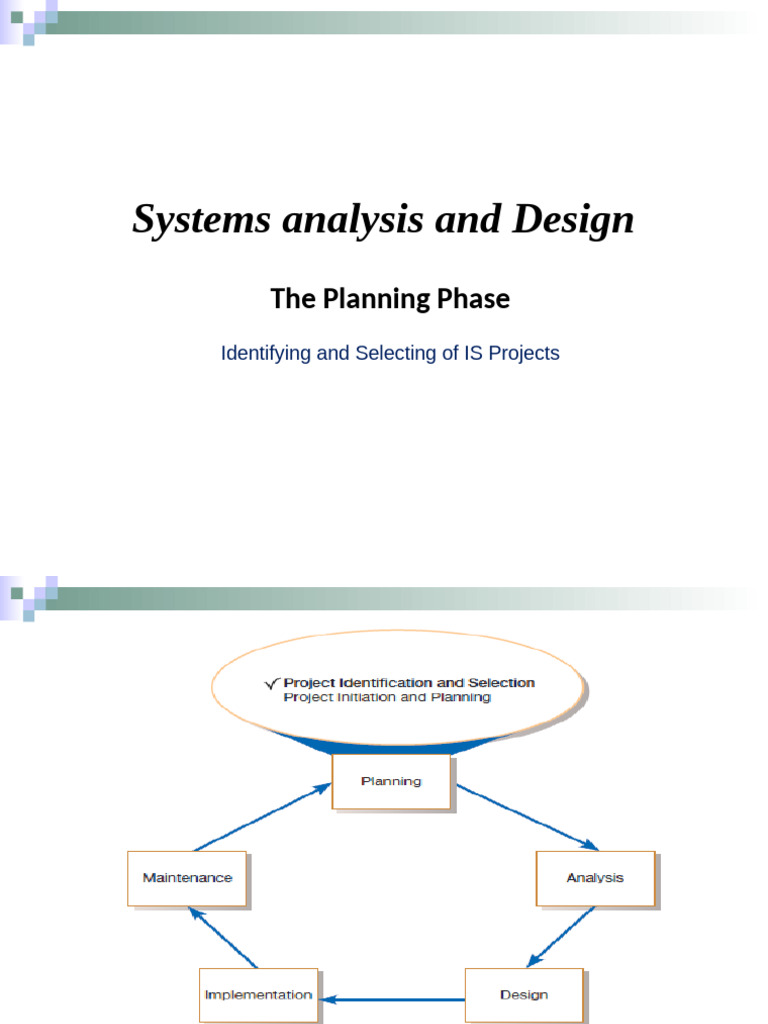 The Planning Phase-Identifying and Selecting of is Projects | PDF