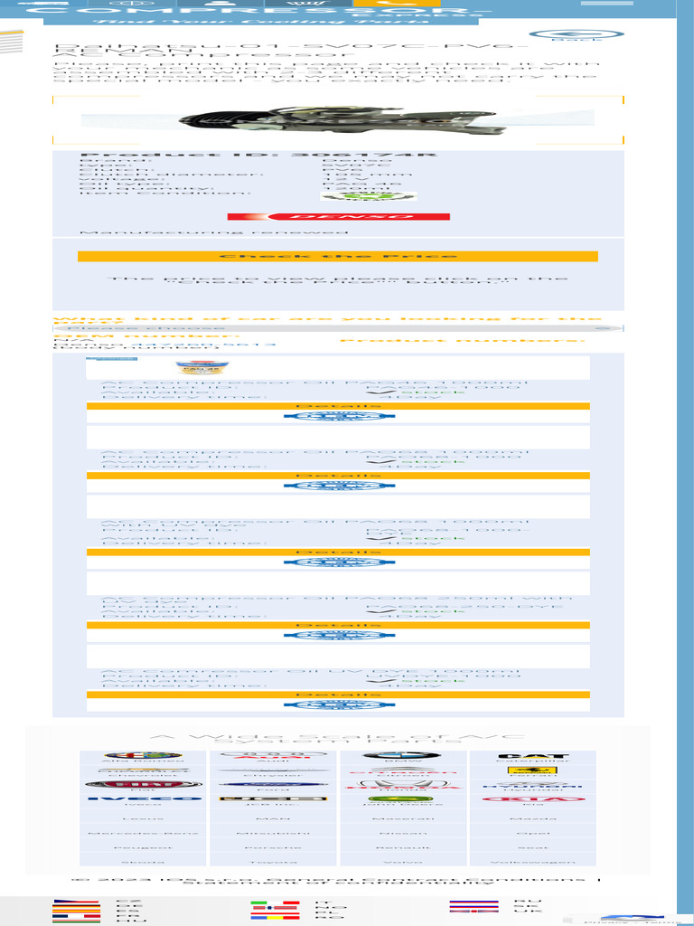 Denso SV07C AC Compressor 447260-5613 (Body Number) NA | PDF