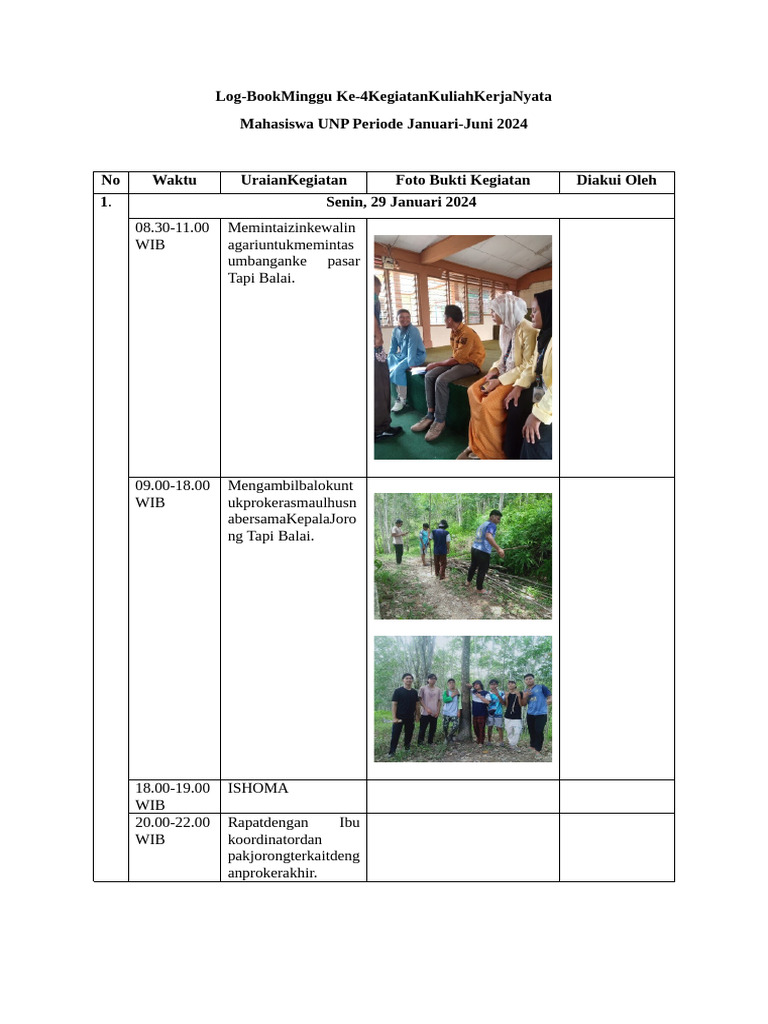 Logbook Minggu 4 | PDF