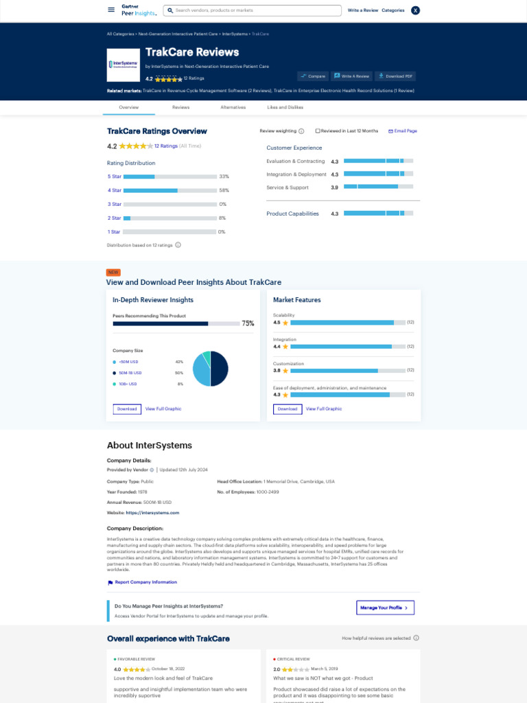 Detail - Next-Generation Interactive Patient Care - InterSystems - TrakCare - Overview | PDF