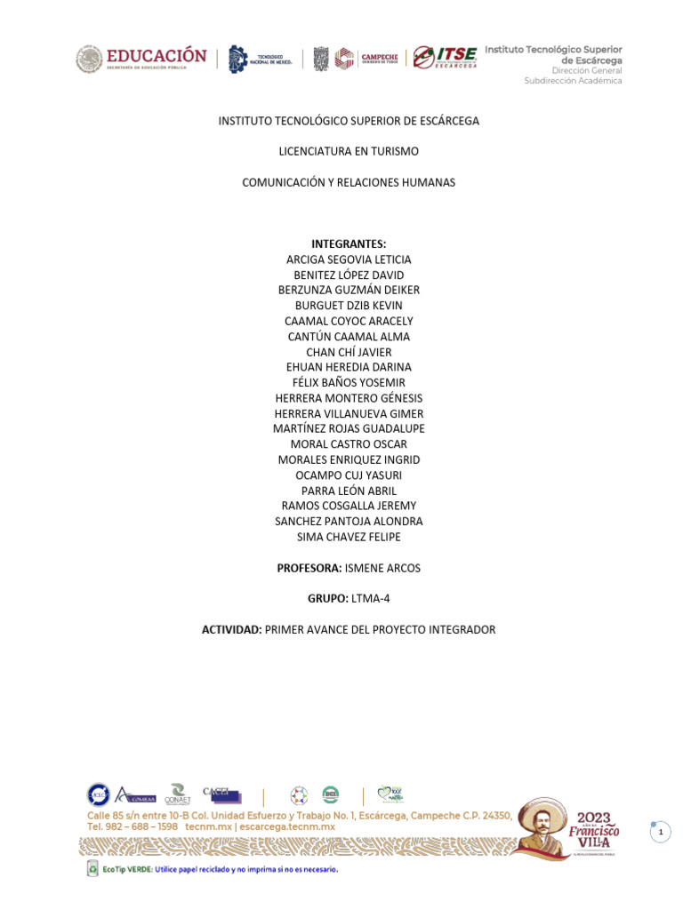 2.5 Primer Avance de PI-Comunicaciones Y Relaciones Humanas-LTMA 4 | PDF