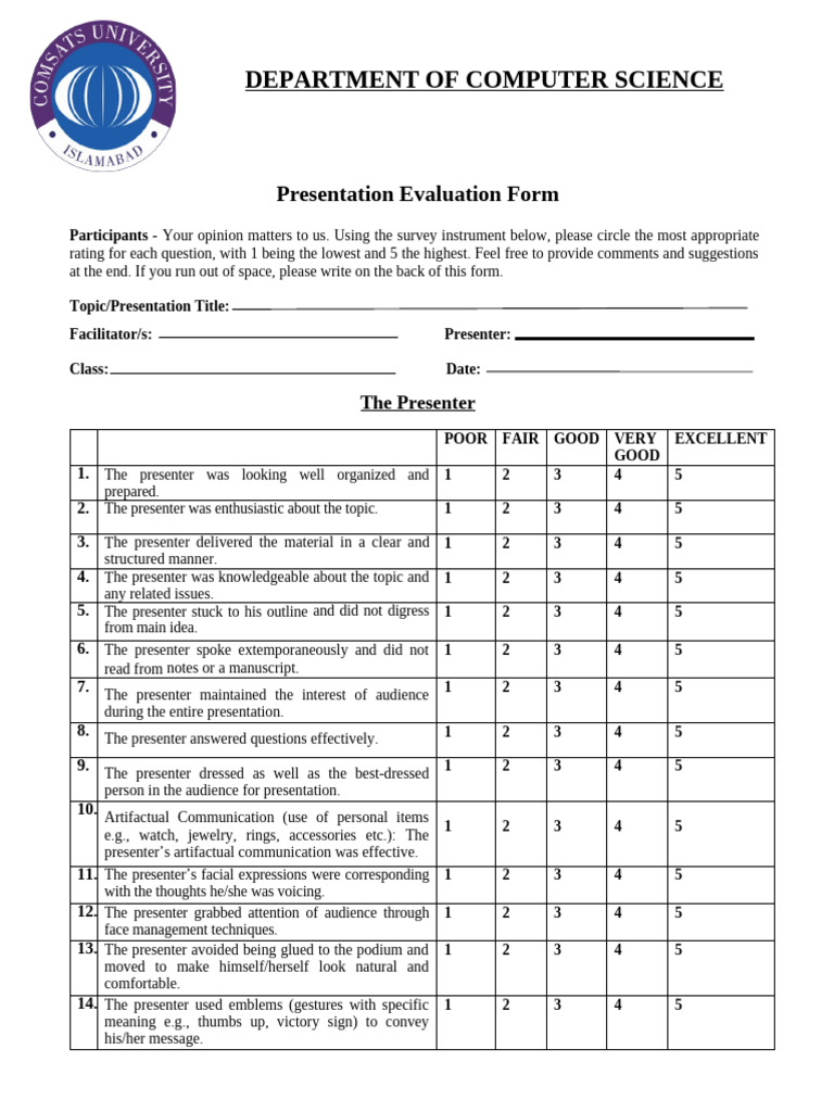 Evaluation Form | PDF