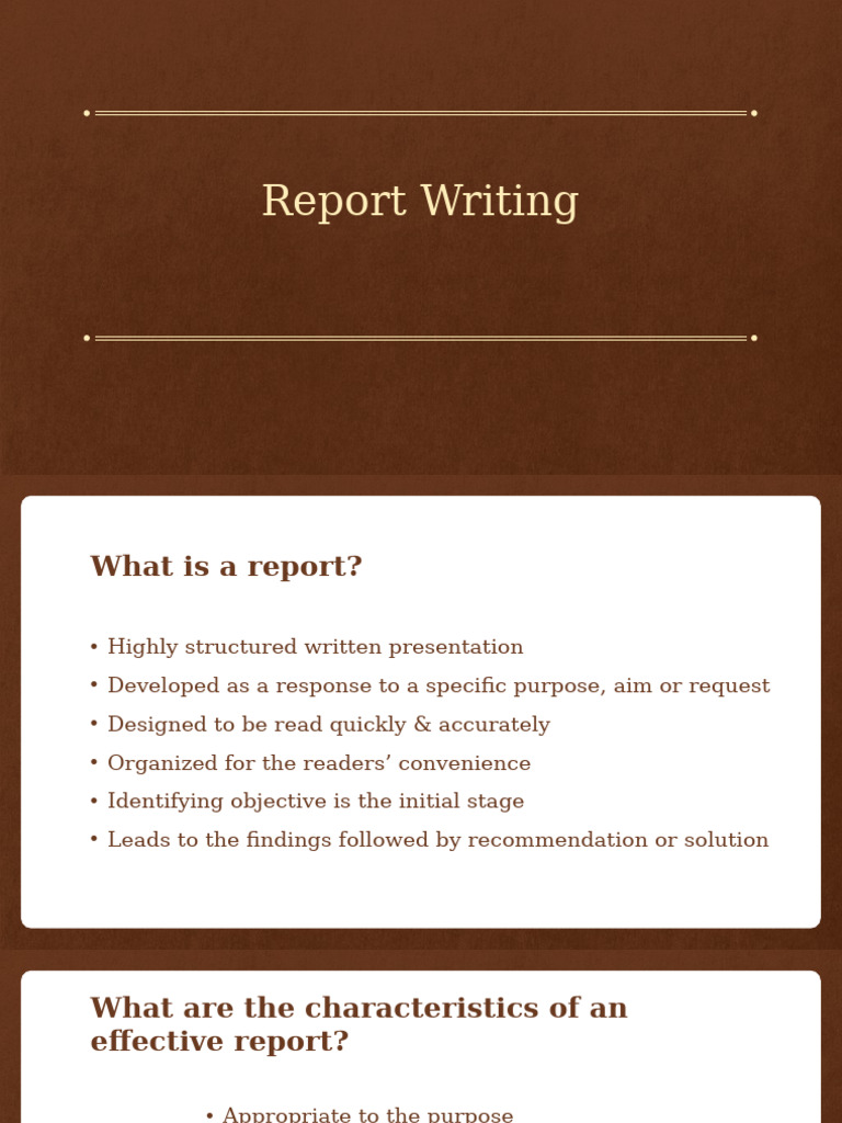 Report Writing UHJ | PDF