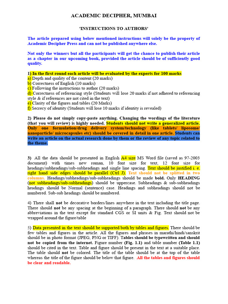 Instructions Formulation | PDF