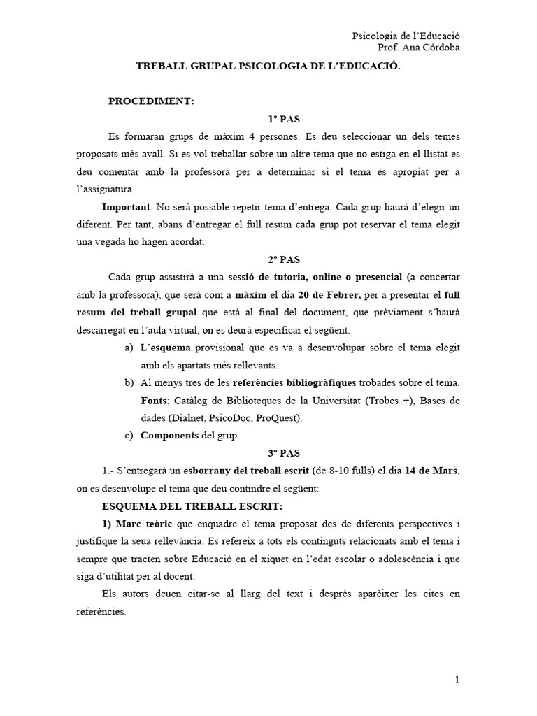 Treball grupal Ed | PDF