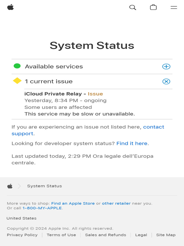 Apple - Support - System Status | PDF