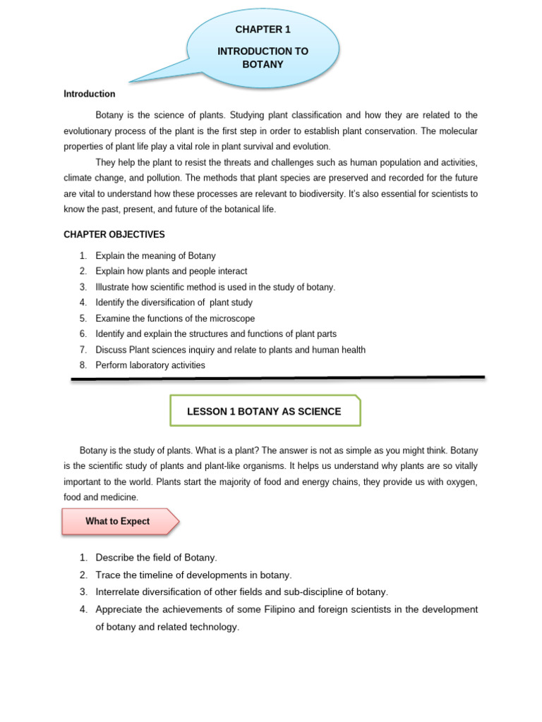 Chapter 1 Botany | PDF