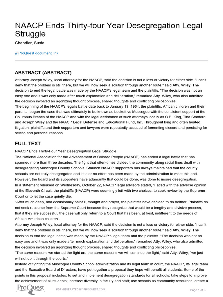 Chandler - NAACP End Thirty-Four Year | PDF