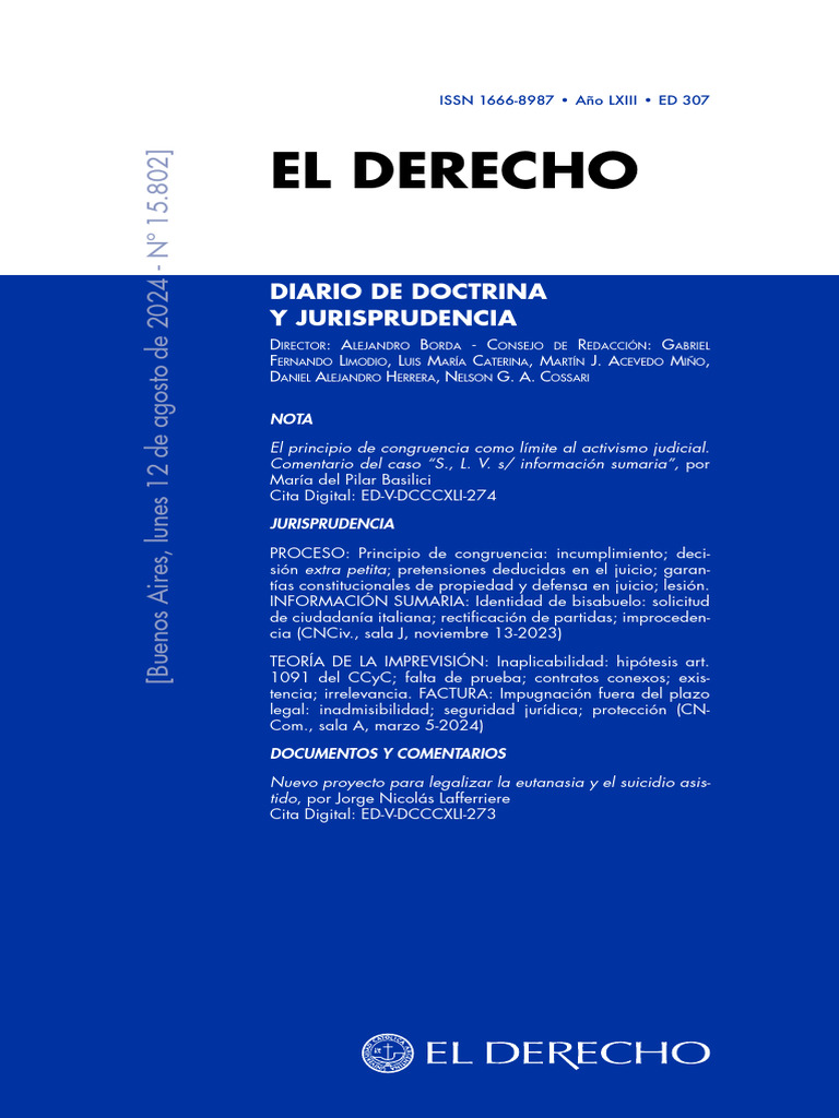 Basilici, El Principio de Congruencia Como Limite Al Activismo Judicial ... Basilici, El Principio de Congruencia Como Limite Al Activismo Judicial ...