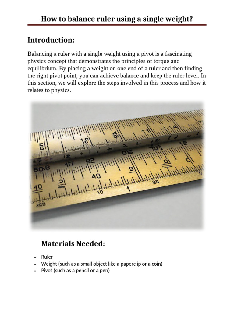 Balancing Ruler | PDF