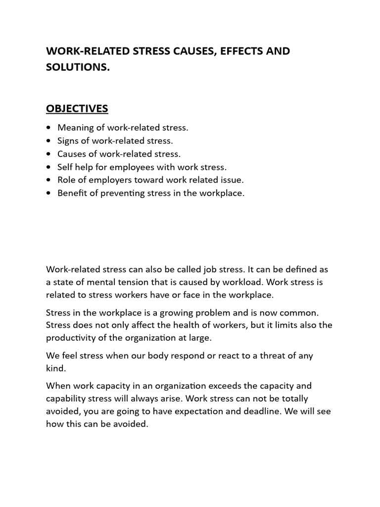 Work Related Stress | PDF