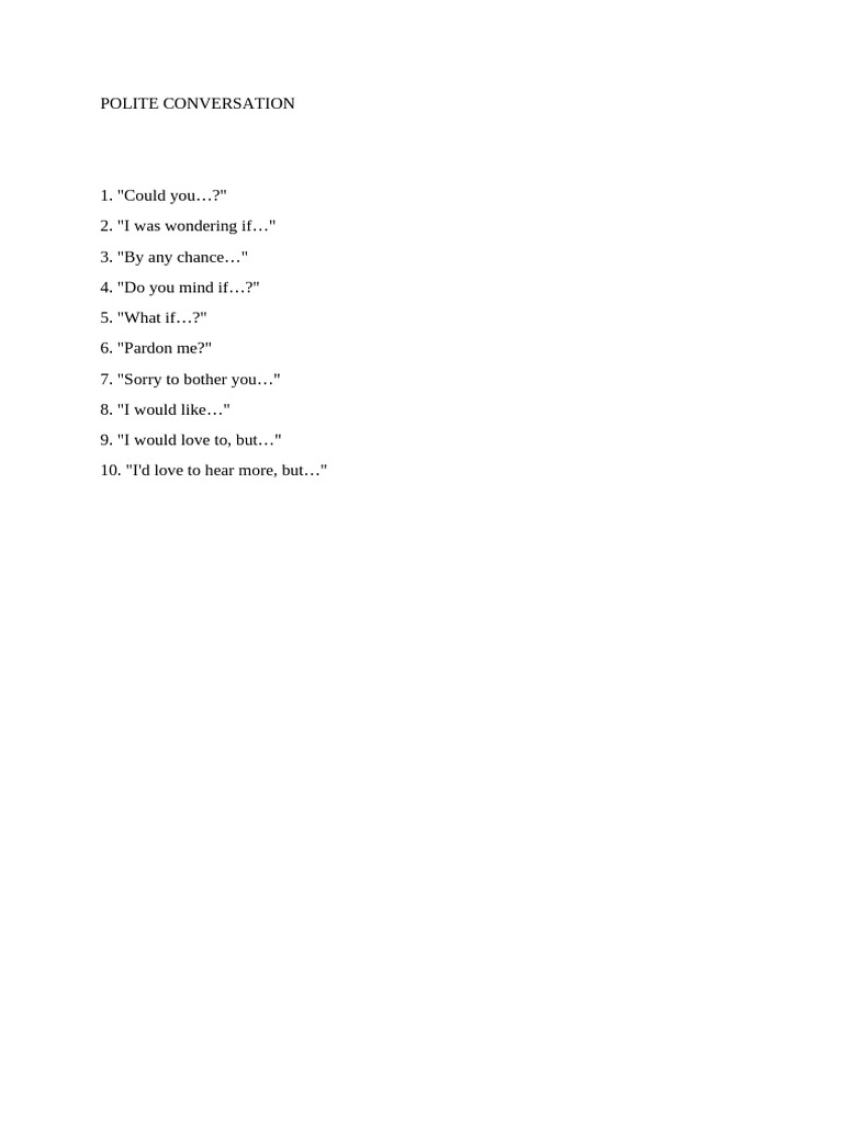 Polite Conversation | PDF