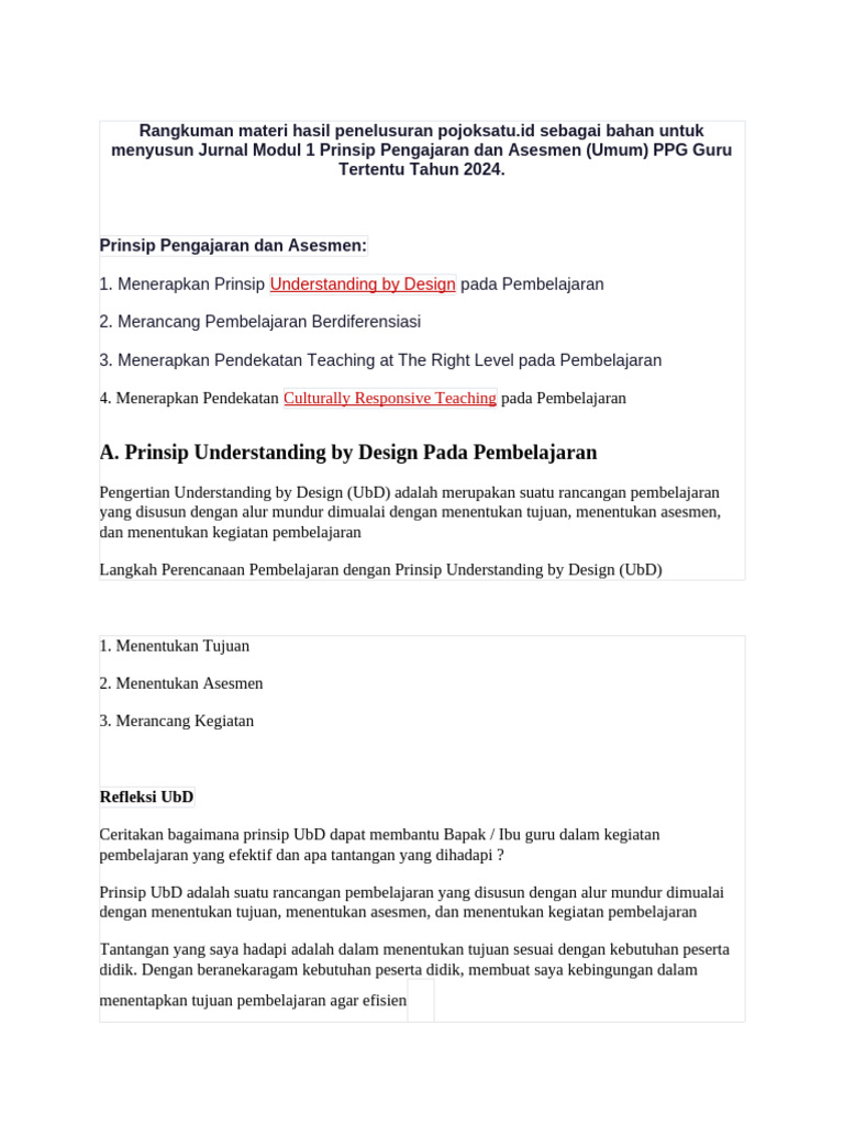 Rangkuman Modul 1 PPG DALJAB | PDF