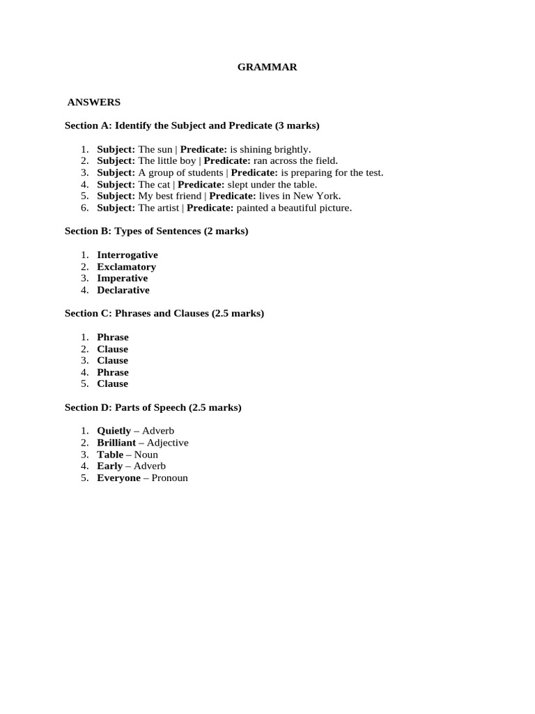 Grammar Answers 8c | PDF