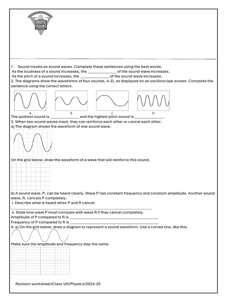 Revision W.S Term1 8 Phy Ch-6 | PDF