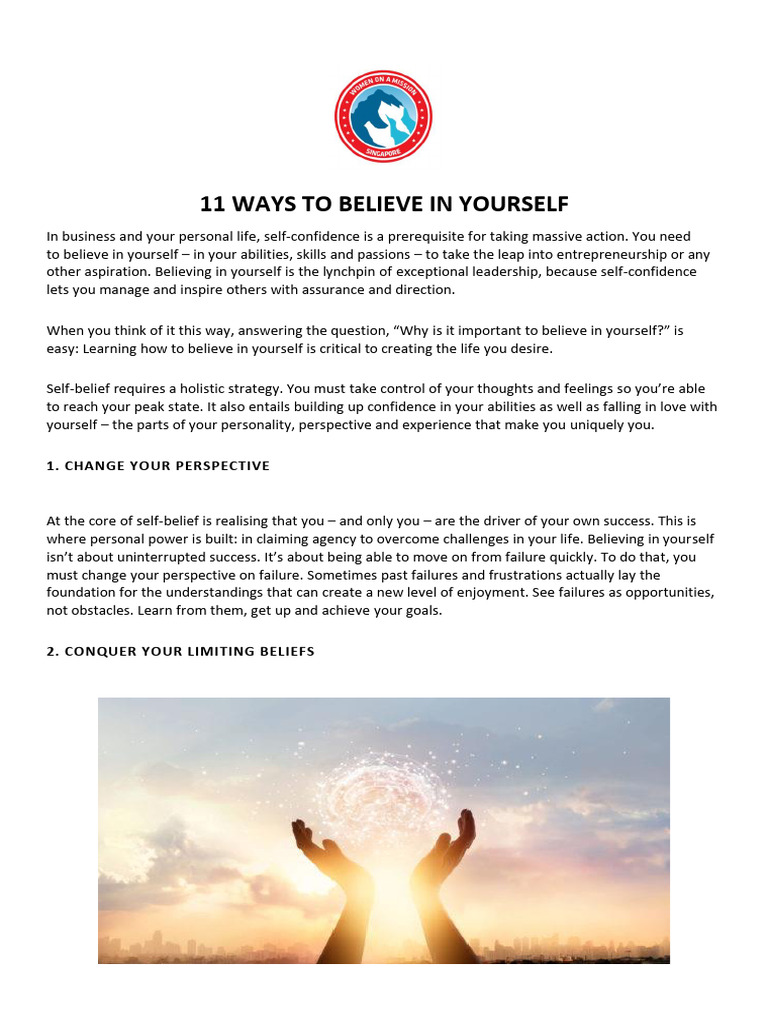 11 Ways To Believe in Yourself | PDF