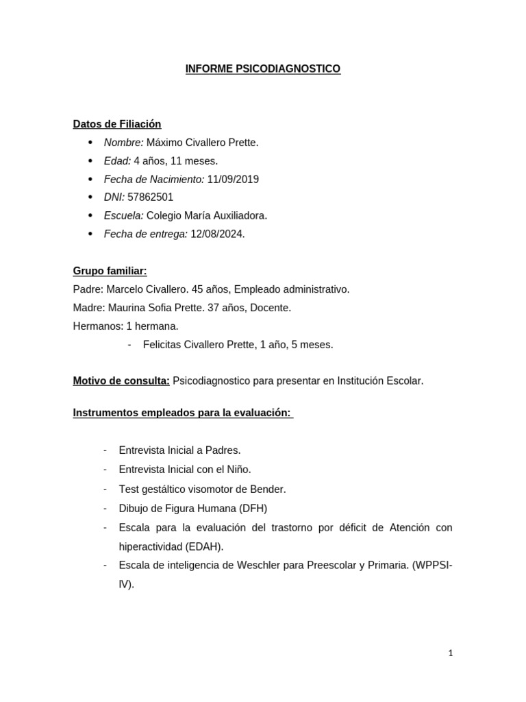 Informe Máximo | PDF