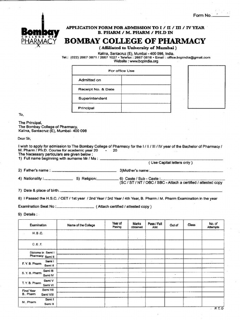 Student Application Form | PDF