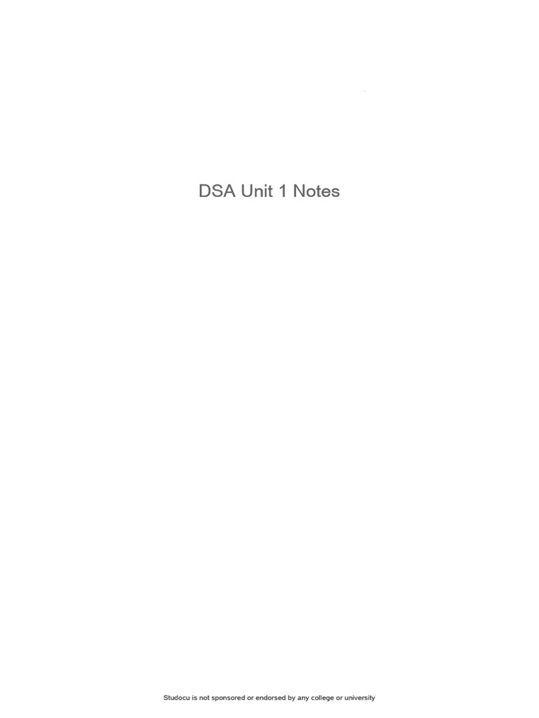dsa-unit-1 | PDF