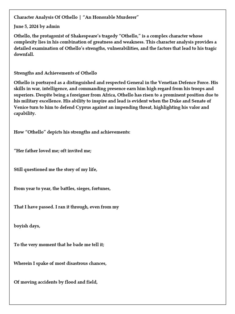 Othello - Added Notes | PDF