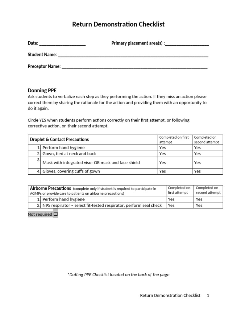 Donning & Doffing | PDF