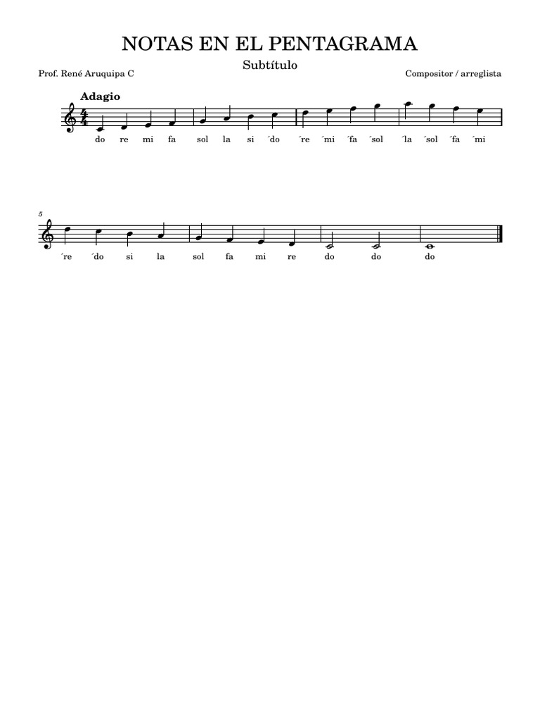 Notas en El Pentagrama (2) | PDF